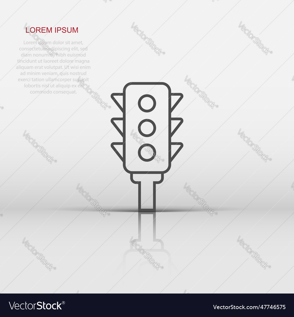 Semaphore Icon In Flat Style Traffic Light Vector Image