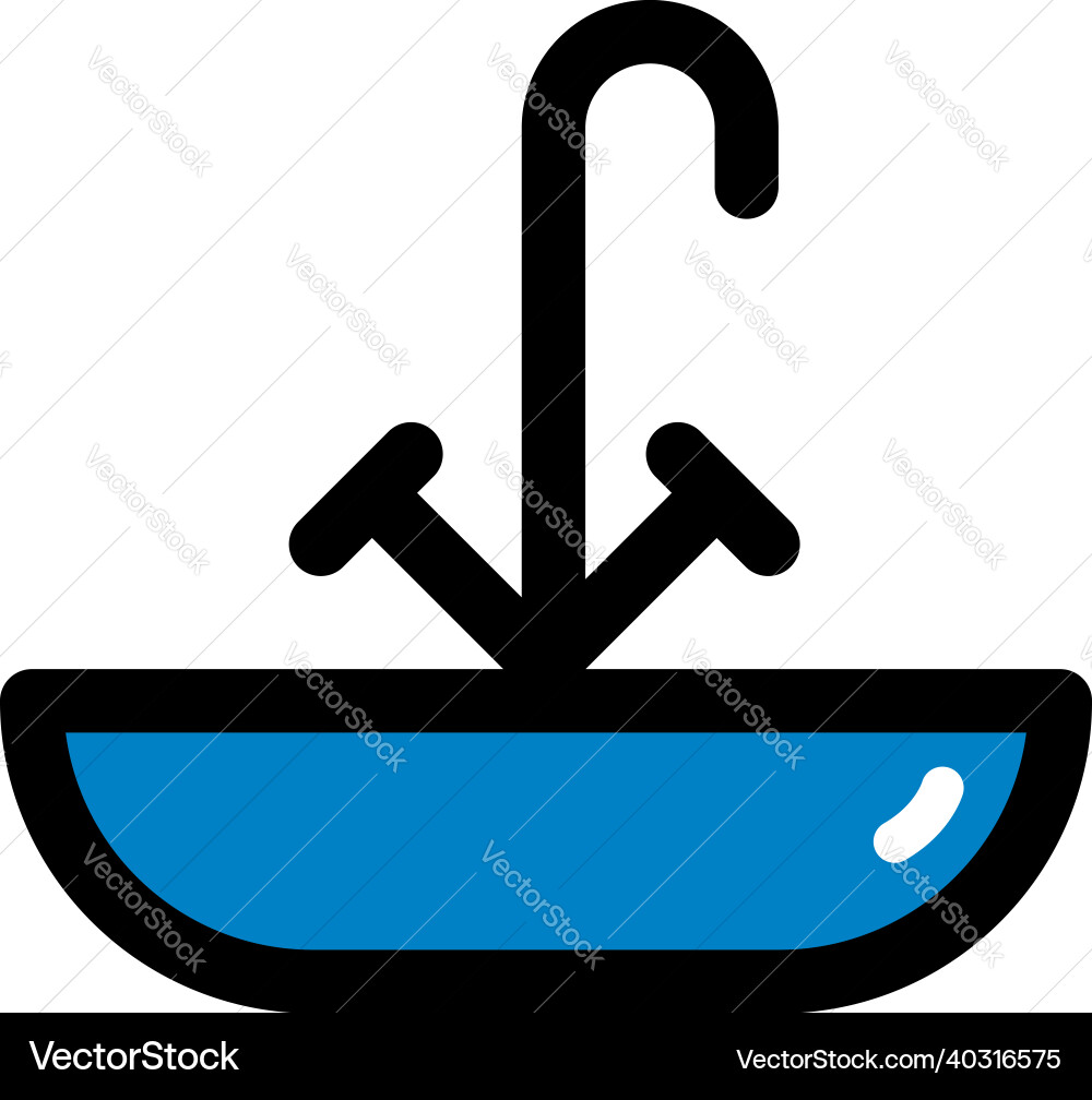 Sink simple color symbol isolated on white Vector Image