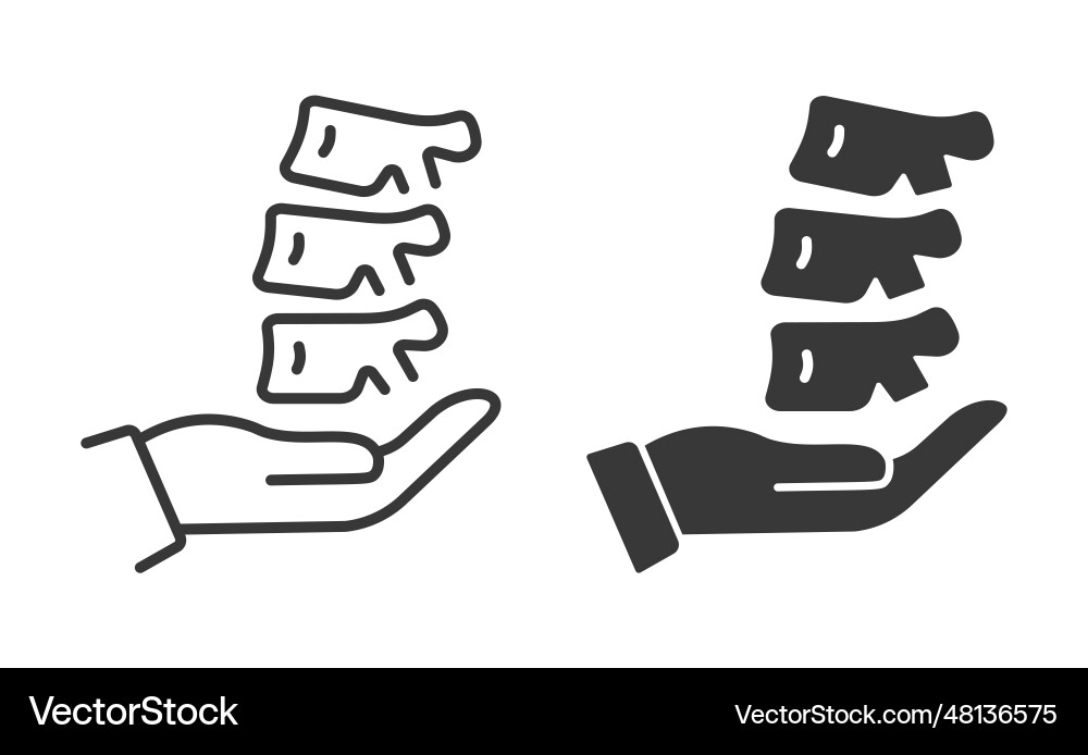 Spinal treatment icons on white background Vector Image