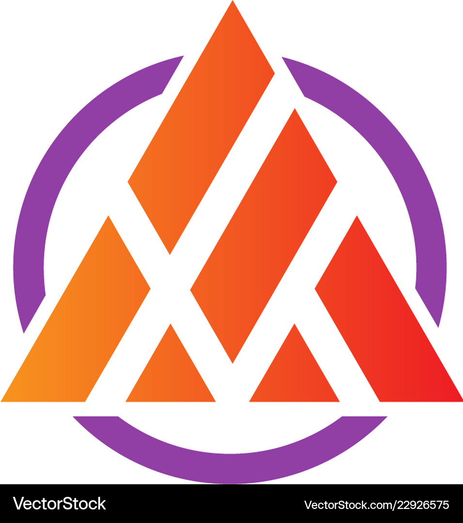 Triangle shape geometry logo Royalty Free Vector Image