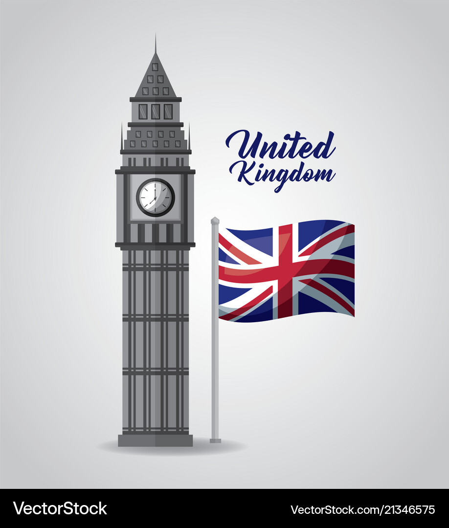 United kingdom places flag Royalty Free Vector Image