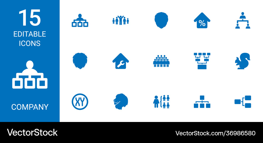 15 company icons Royalty Free Vector Image - VectorStock