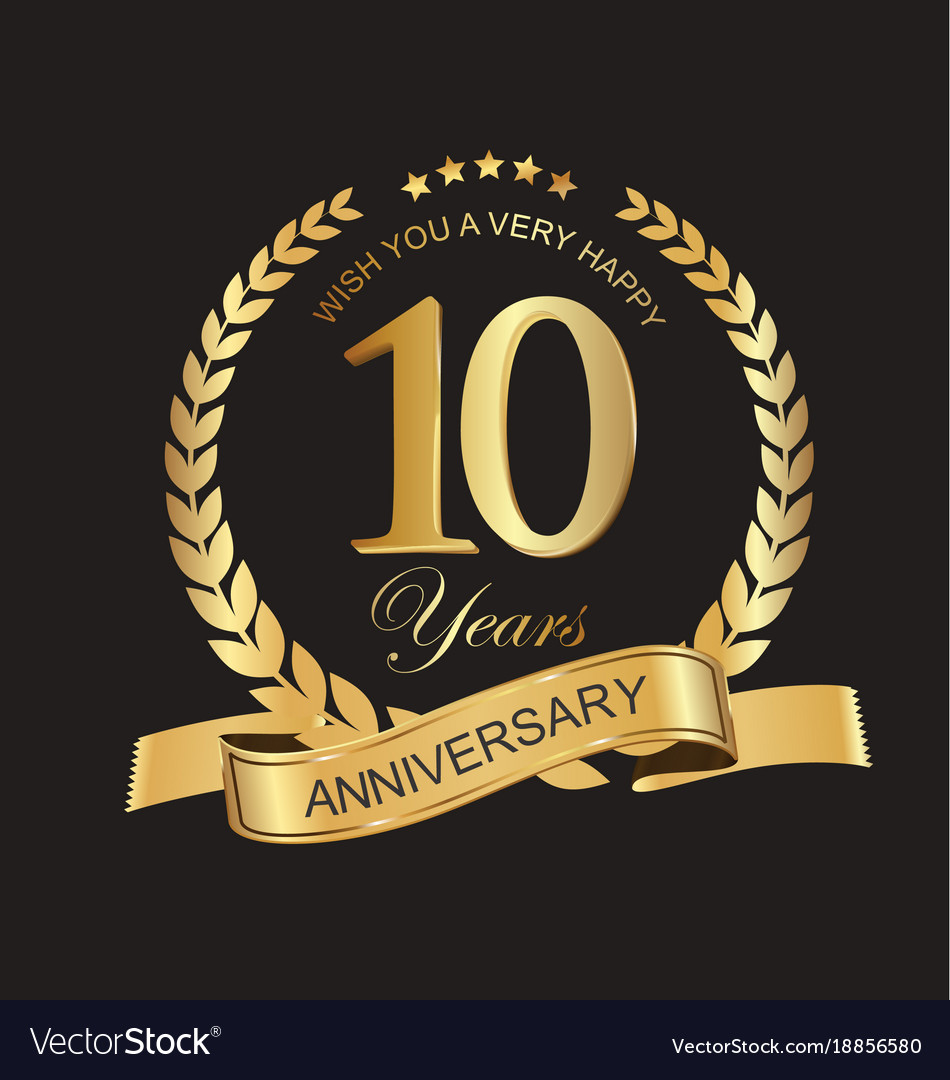 Anniversary golden laurel wreath Royalty Free Vector Image Anniversary golden laurel wreath Royalty Free Vector Image
