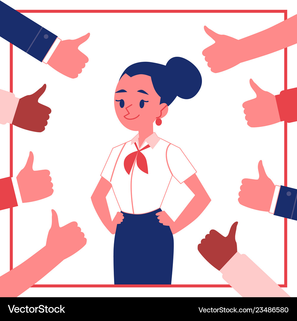 Best worker approval concept happy woman Vector Image