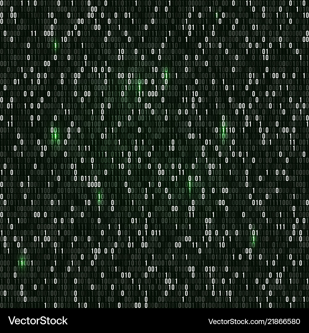 Binary code with numbers one and zero on dark Vector Image