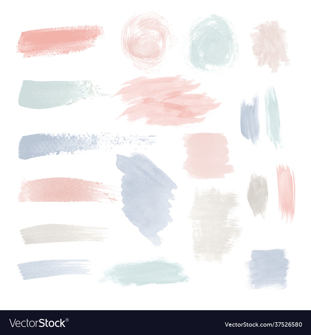 Colorful brushstroke design set Royalty Free Vector Image