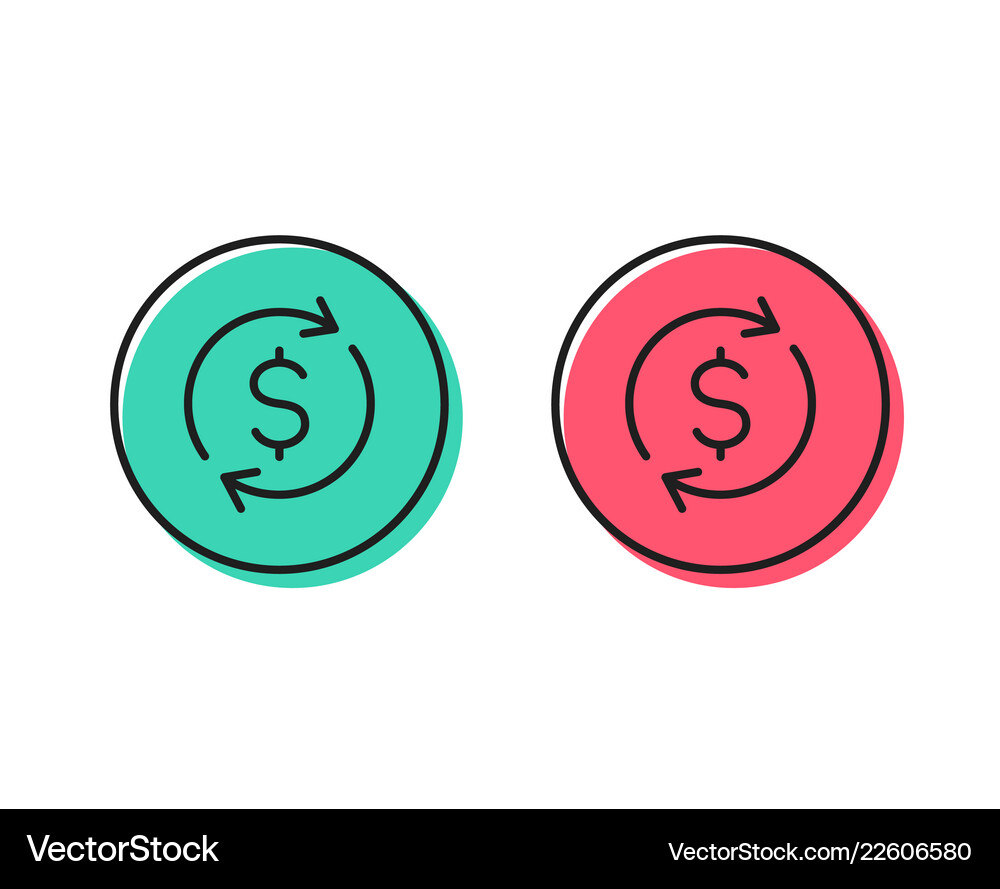 Currency exchange line icon money transfer Vector Image