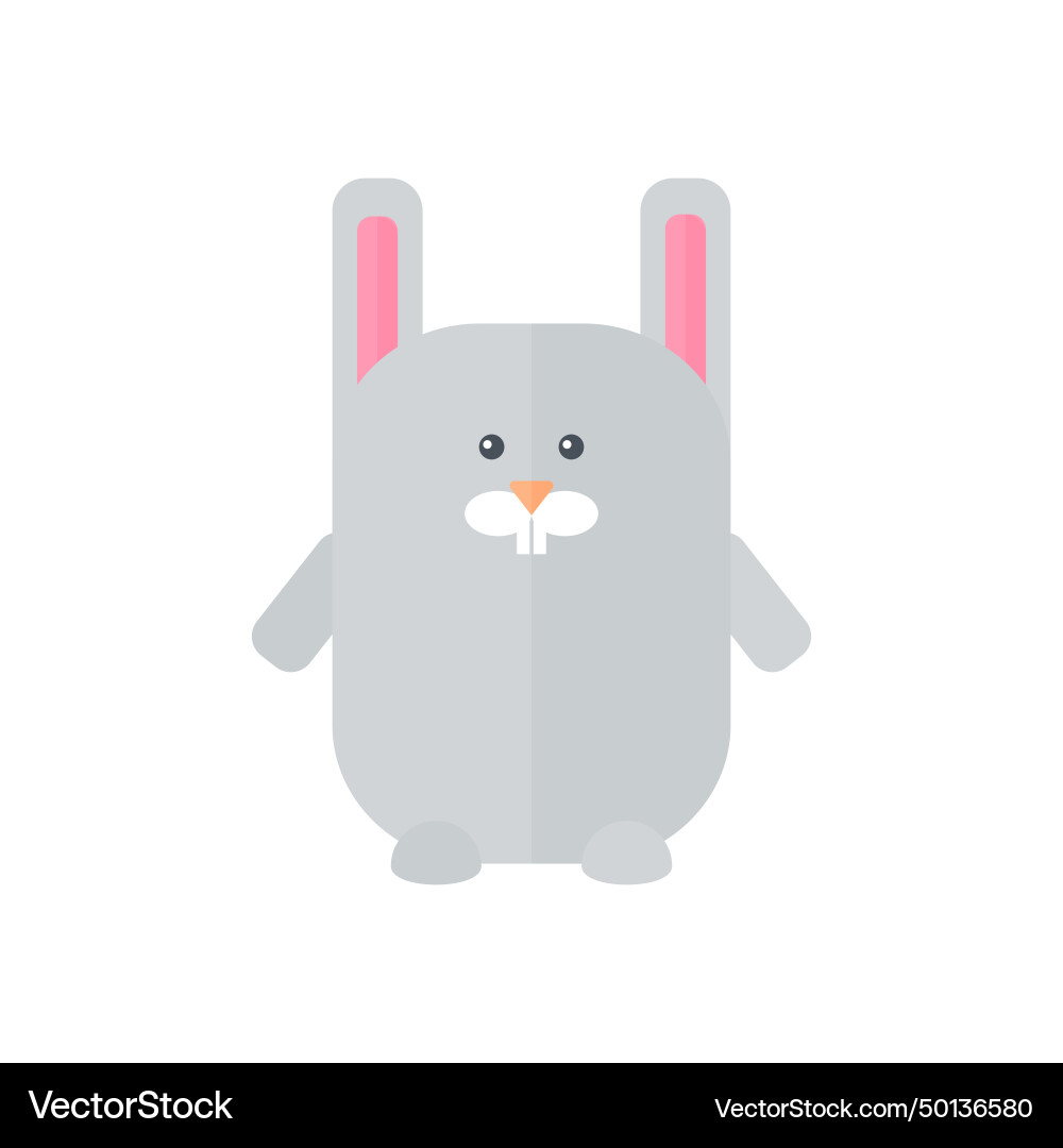 Cute rabbit with long ears gray bunny childish Vector Image