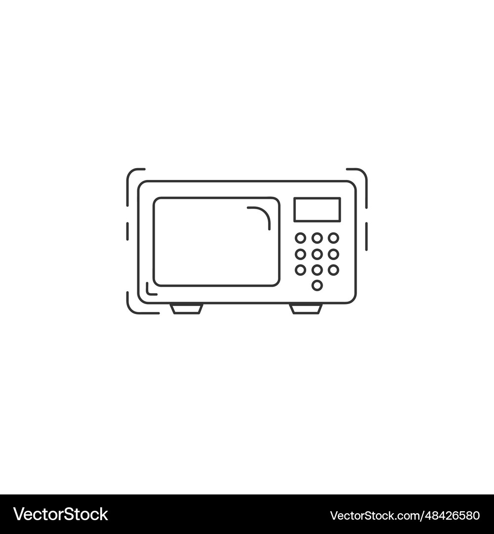 Microwave line icon thin Royalty Free Vector Image