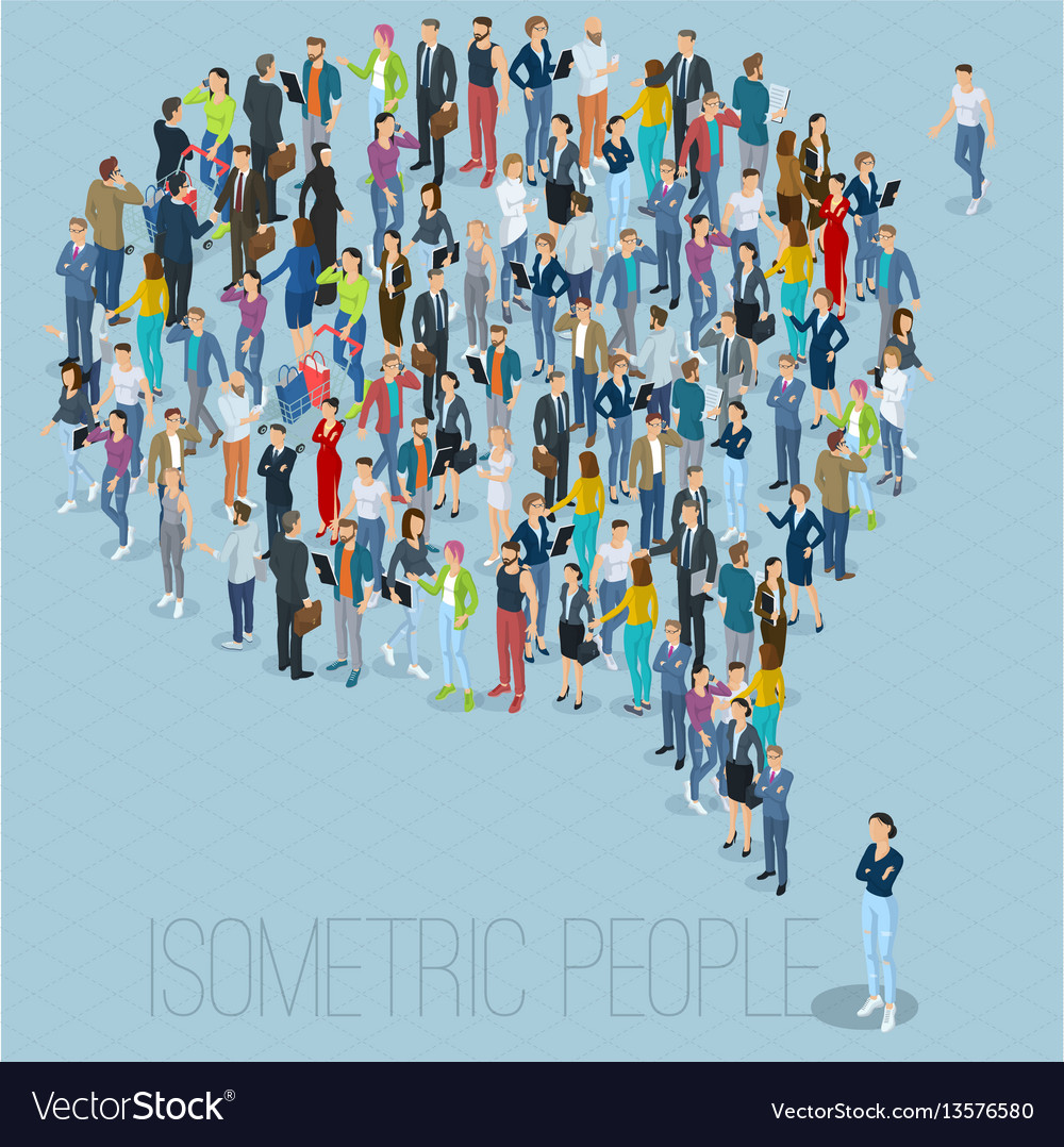 People crowd comment speech bubble Royalty Free Vector Image