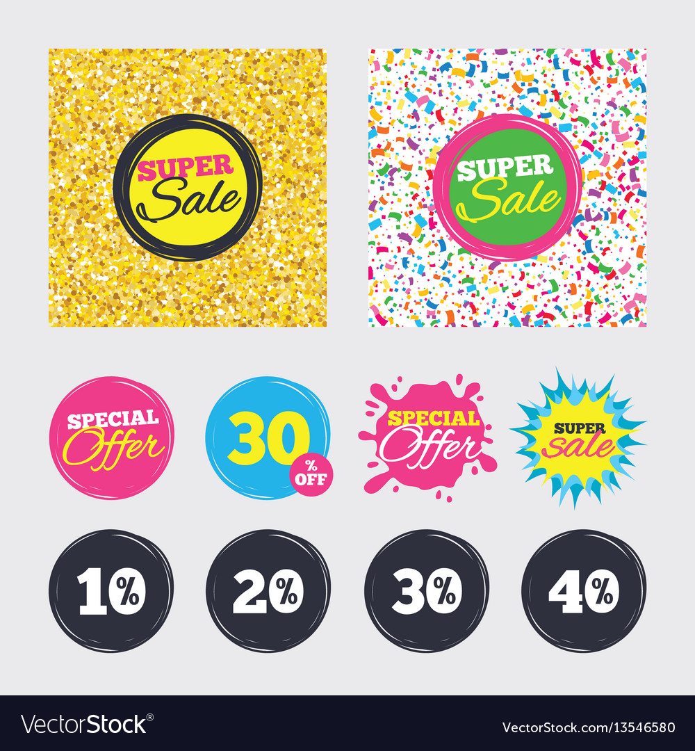 Sale discount icons special offer price signs Vector Image