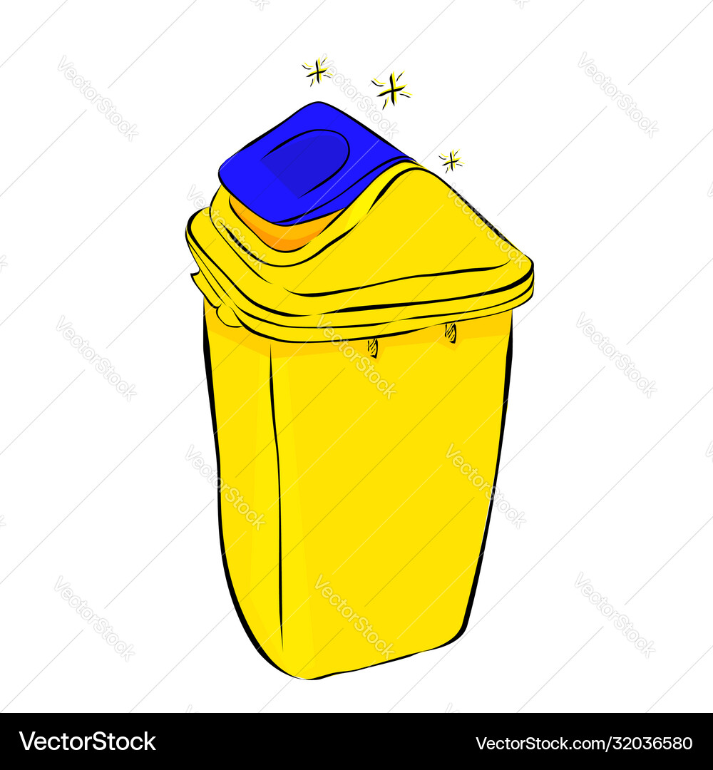 Simple hand draw sketch yellow and blue clean Vector Image