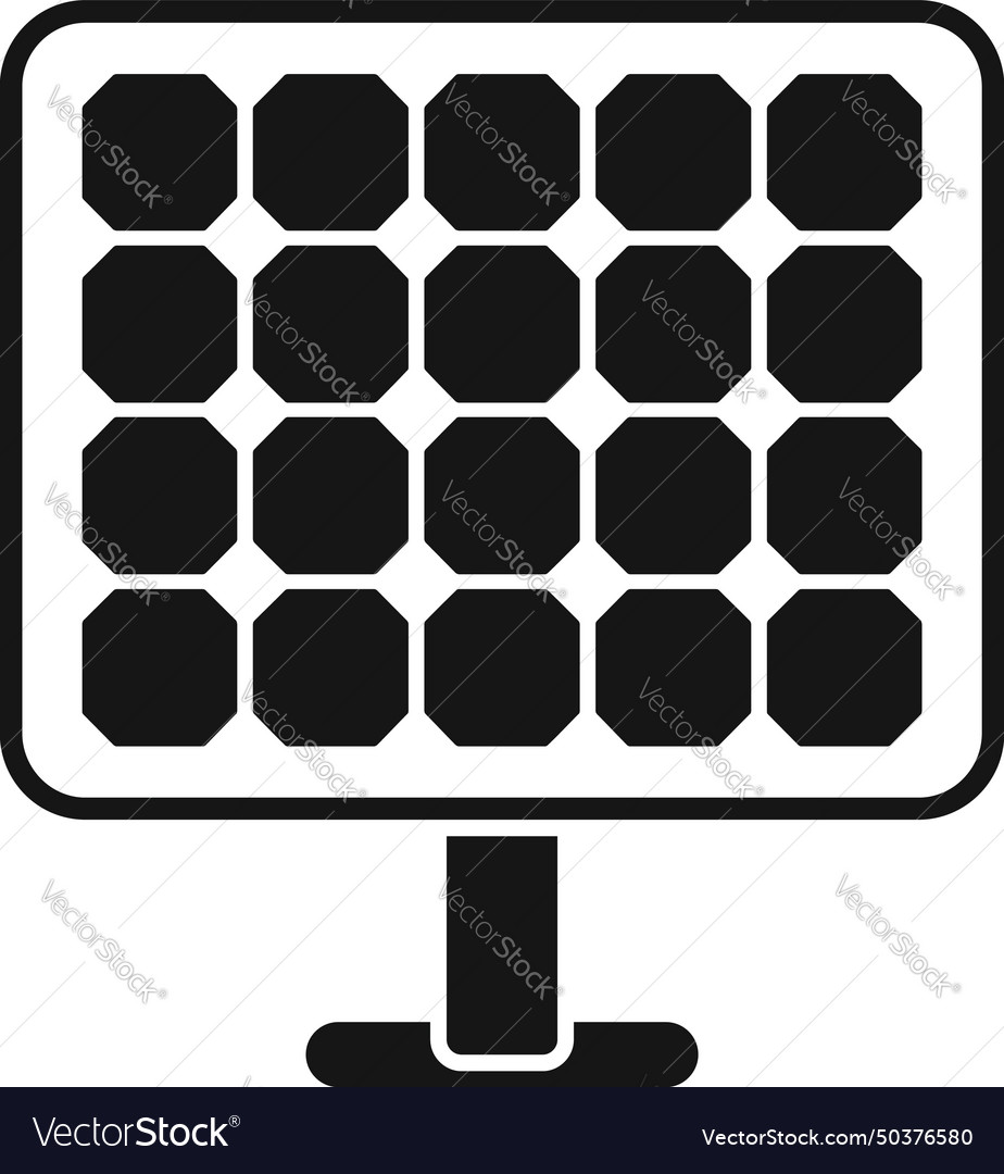 Solar panel icon simple source cell Royalty Free Vector