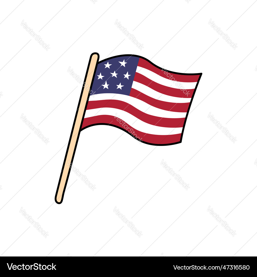 Usa flag doodle symbol Royalty Free Vector Image
