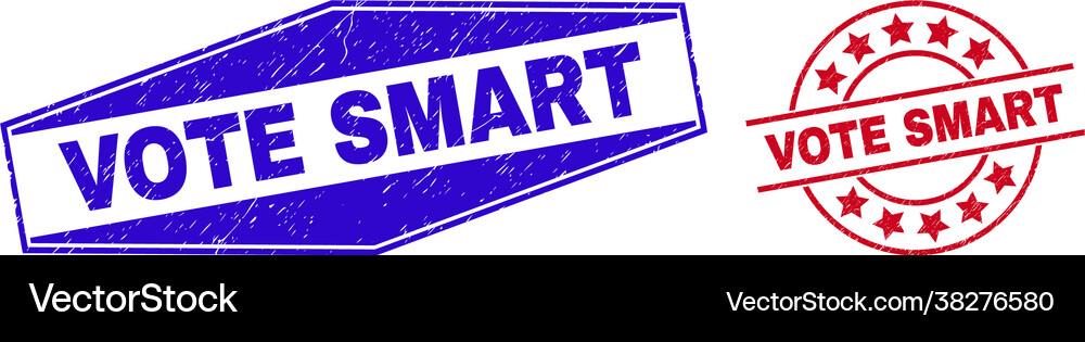 Vote smart unclean badges in circle and hexagonal Vector Image