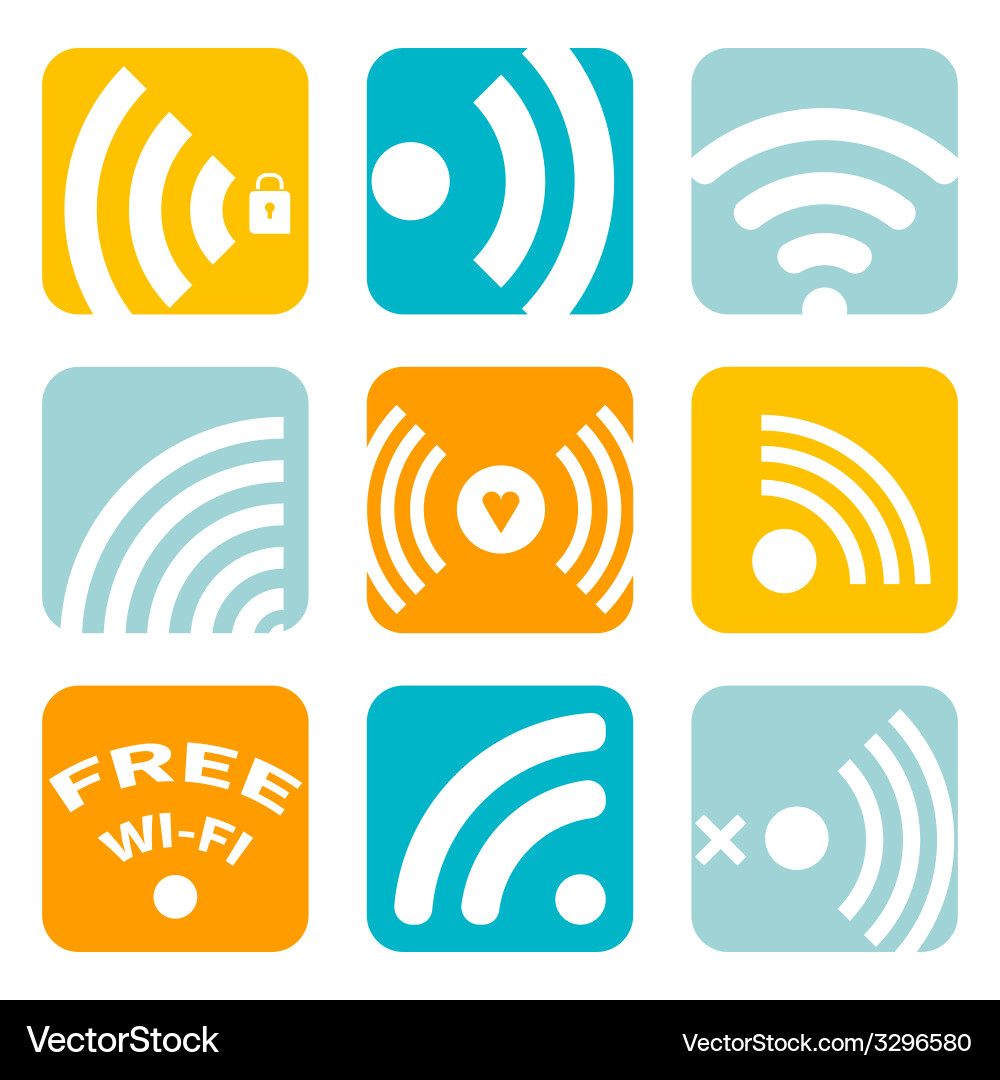 Wifi symbols Royalty Free Vector Image - VectorStock