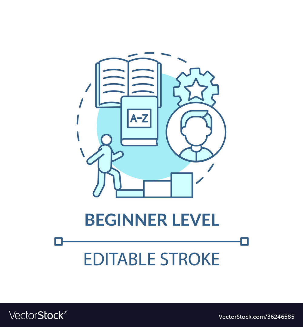 Beginner level concept icon Royalty Free Vector Image Beginner level concept icon Royalty Free Vector Image