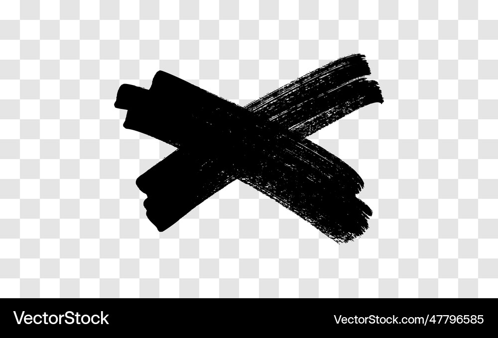 Black brush cross symbol Royalty Free Vector Image