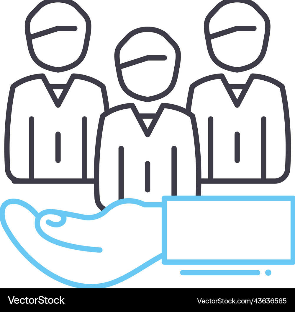 Business support line icon outline symbol Vector Image