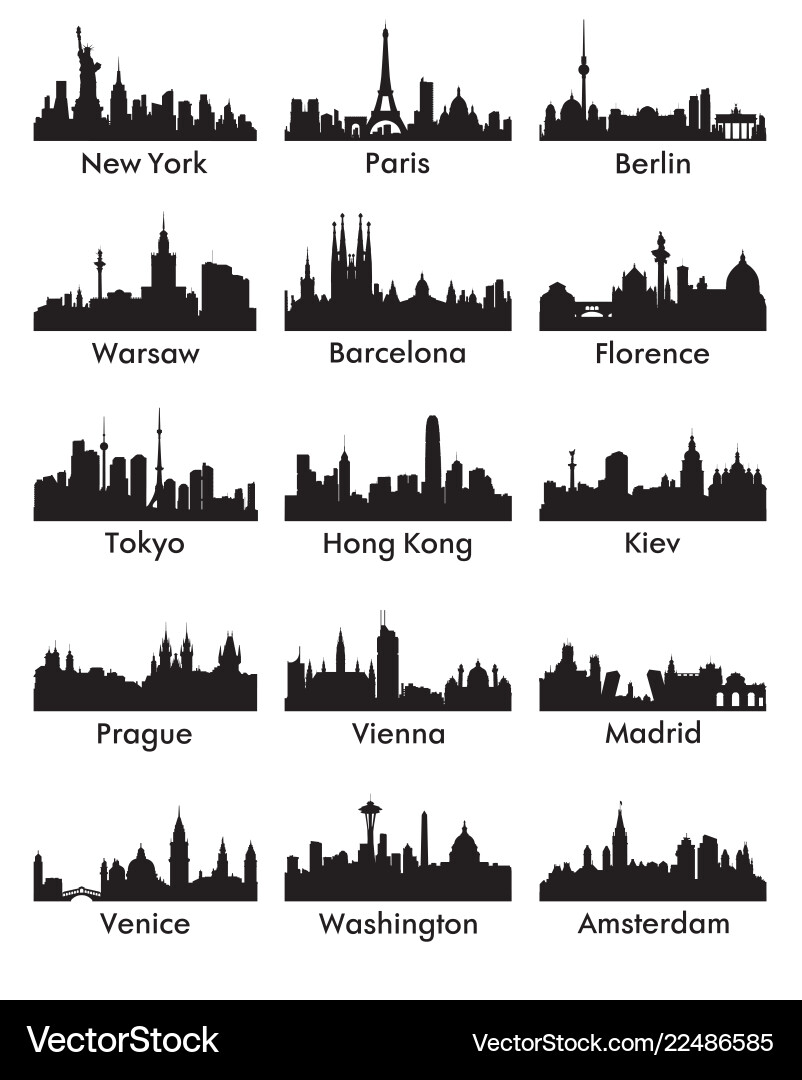 City silhouette 15 Royalty Free Vector Image - VectorStock