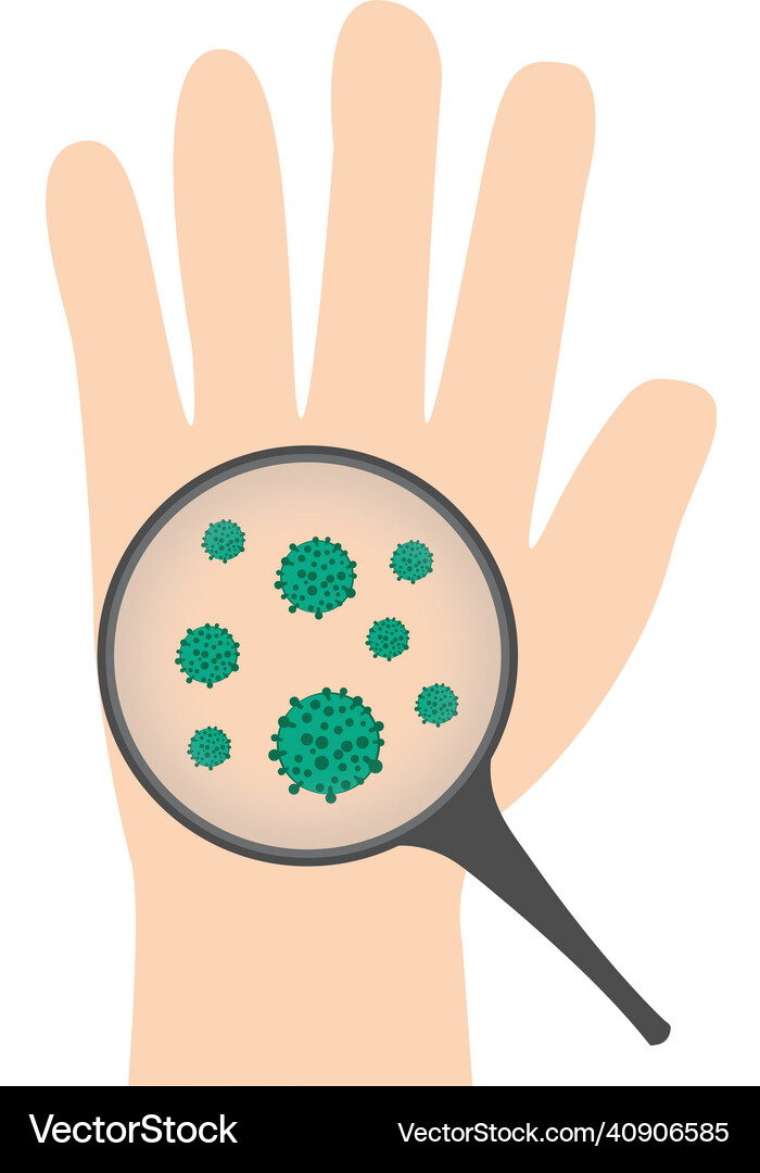 Corona virus infection on hands Royalty Free Vector Image