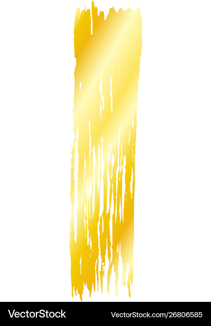 Hand-drawn long gold thick brush vertical line Vector Image