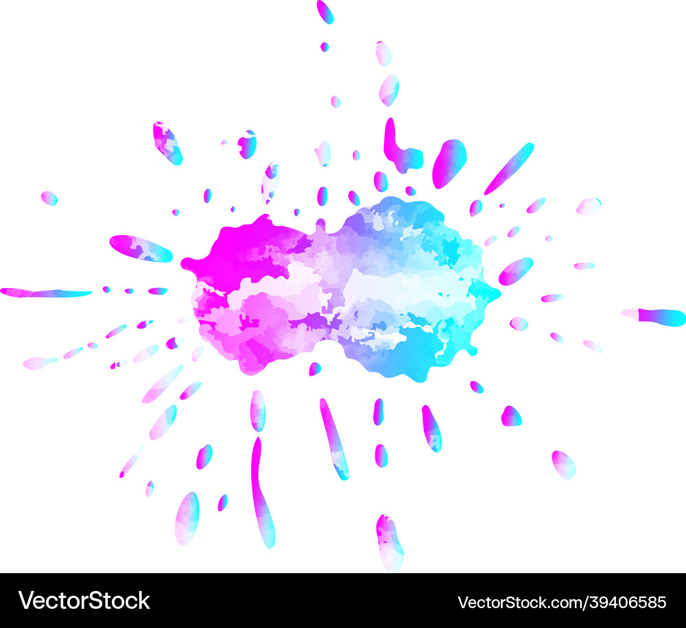 Ink drop round ragged inkblot Royalty Free Vector Image