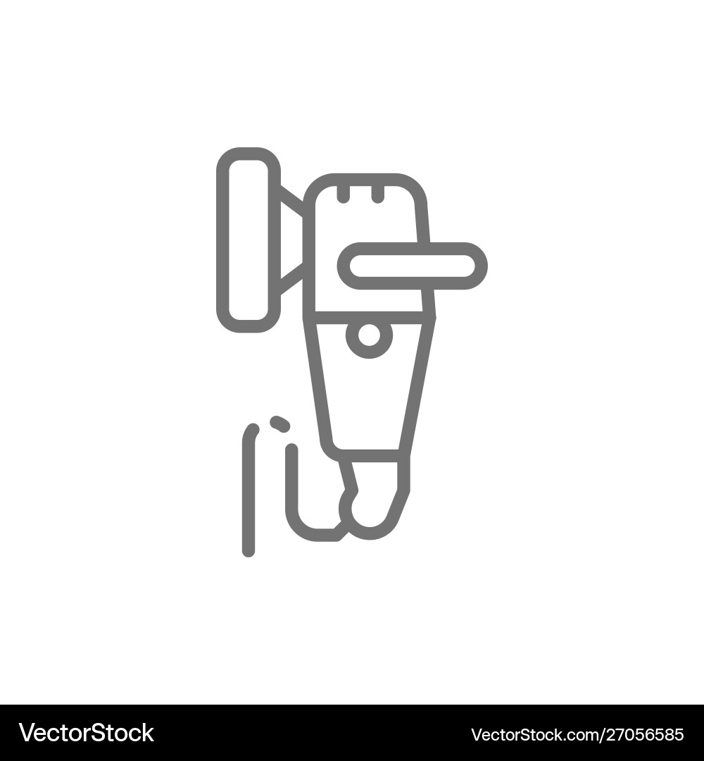 Polishing machine line icon isolated on white Vector Image
