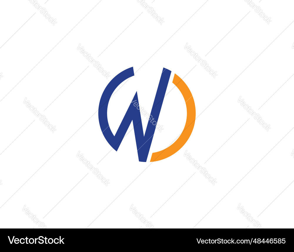 Simple modern initial letter wd business logo Vector Image
