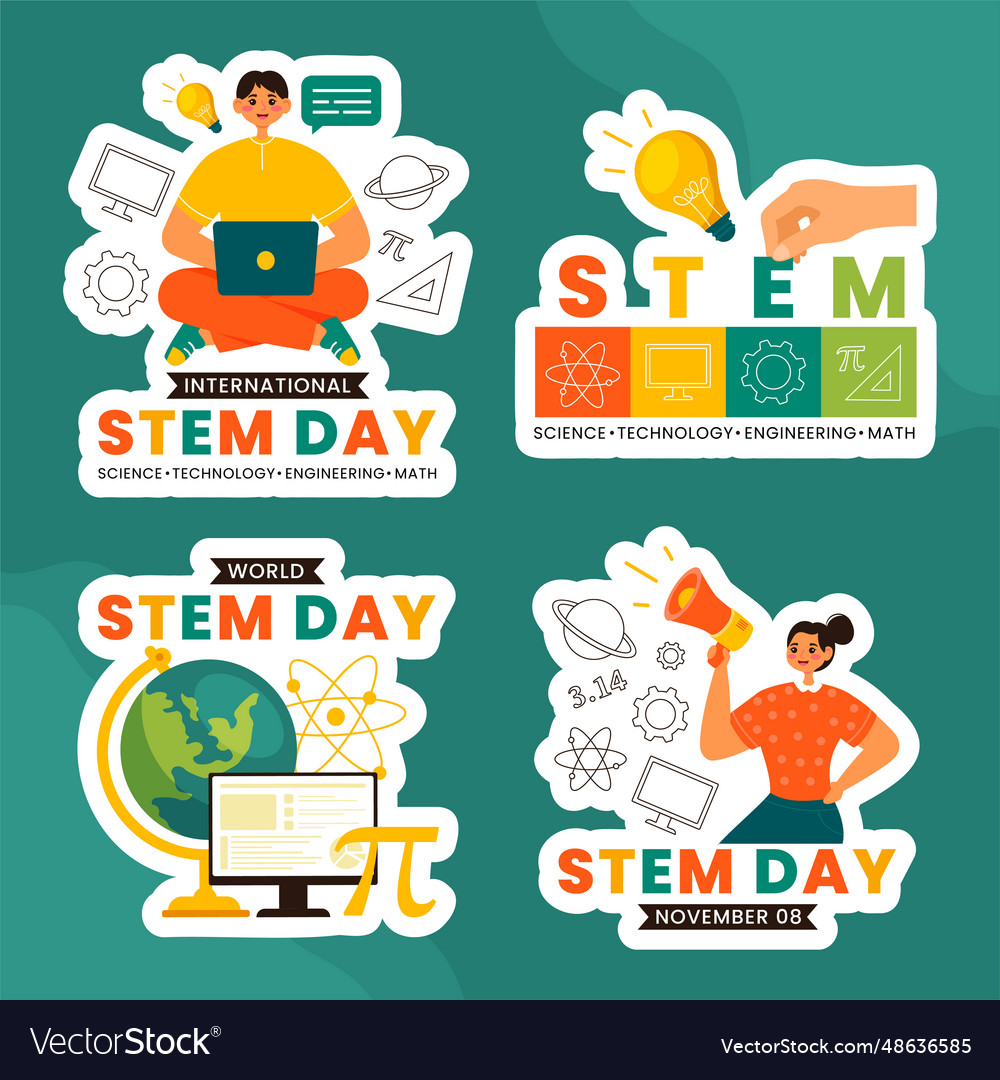 Stem science technology engineering mathematics Vector Image