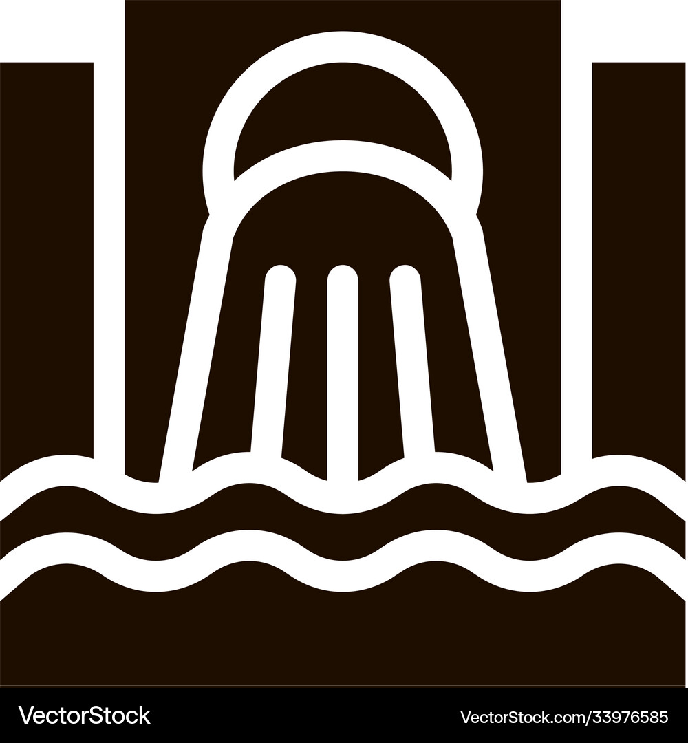 Waste outpouring from spout icon Royalty Free Vector Image