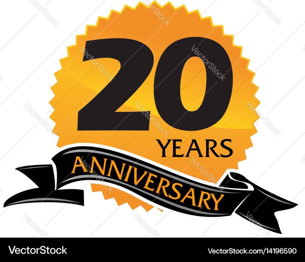 20 years ribbon anniversary Royalty Free Vector Image