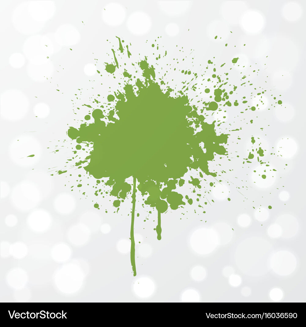 Abstract grunge splash greenery - color the Vector Image