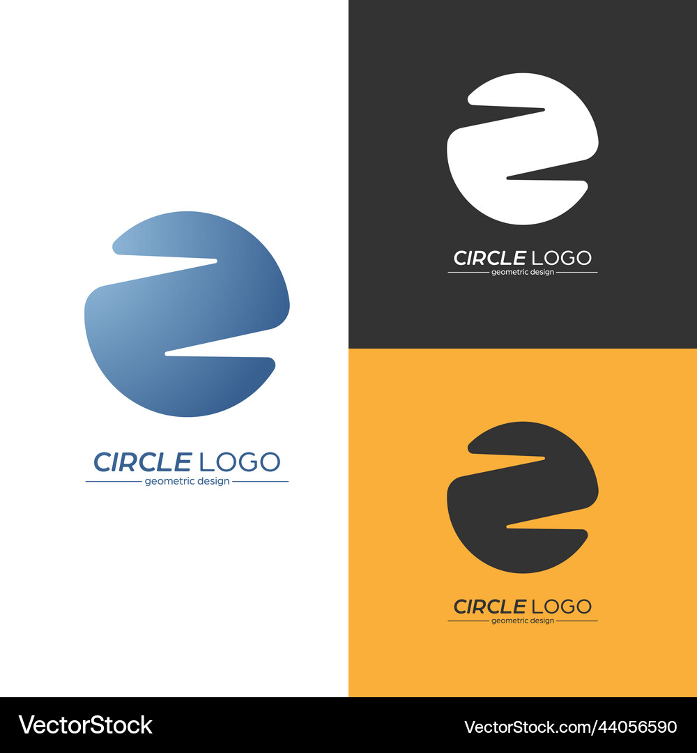 Circle geometric logo for business company Vector Image