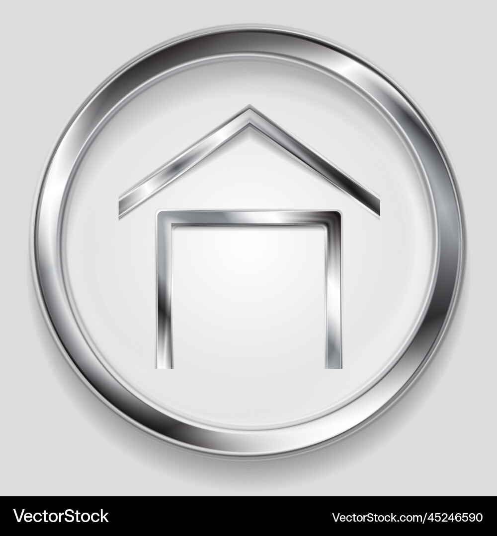 Concept metallic house symbol logo Royalty Free Vector Image