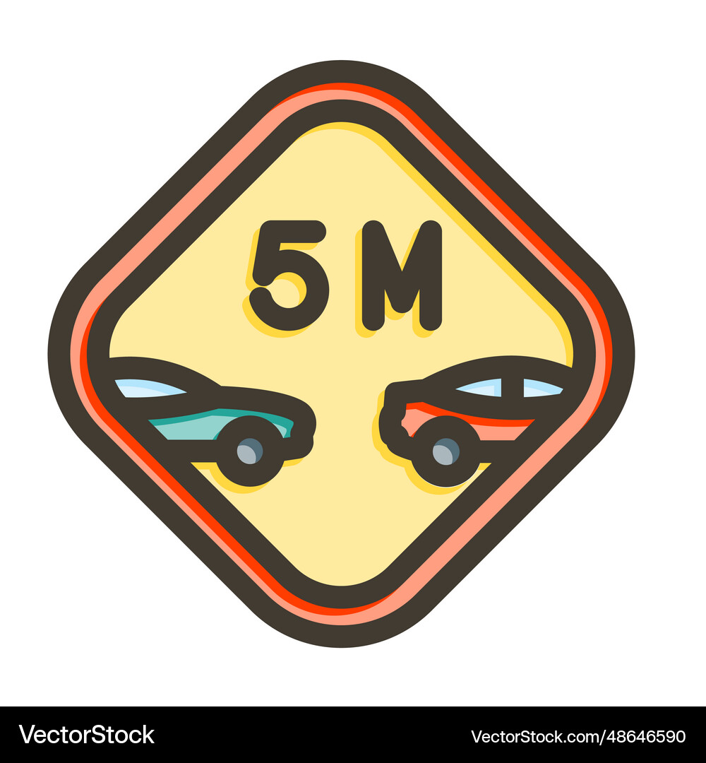 Distance thick line filled colors icon Royalty Free Vector