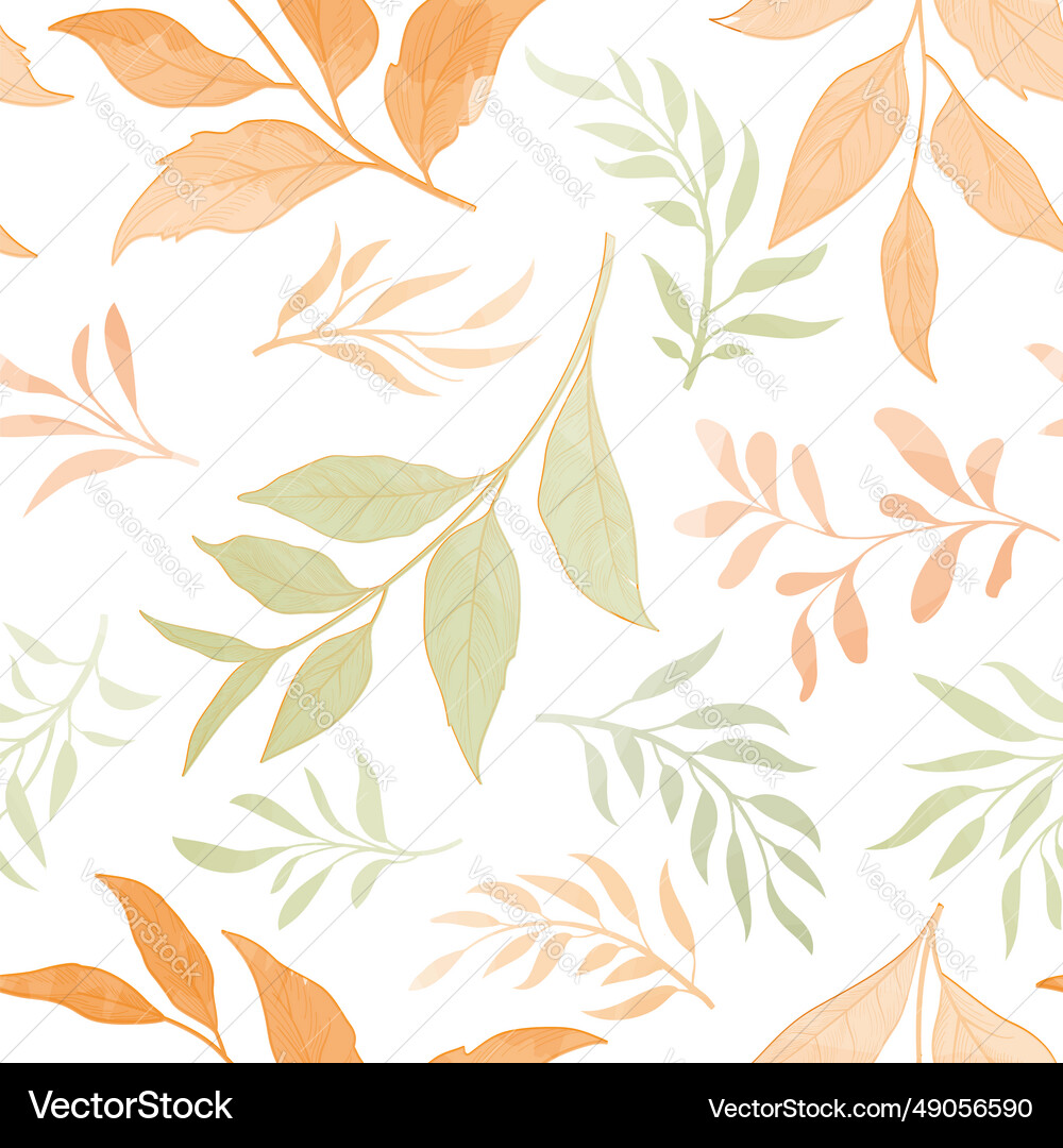 Floral seamless pattern branch with leaves gentle Vector Image