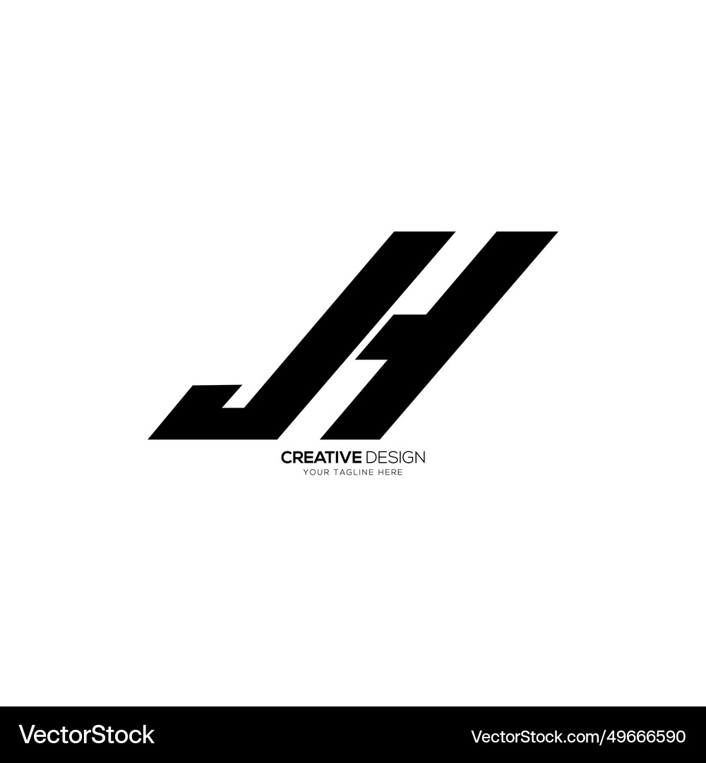 Letter jh modern shapes alphabet creative Vector Image