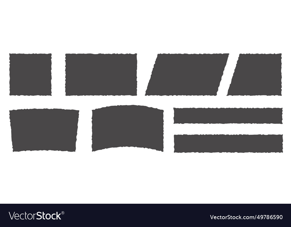Paper rectangle with rough edge torn shapes Vector Image