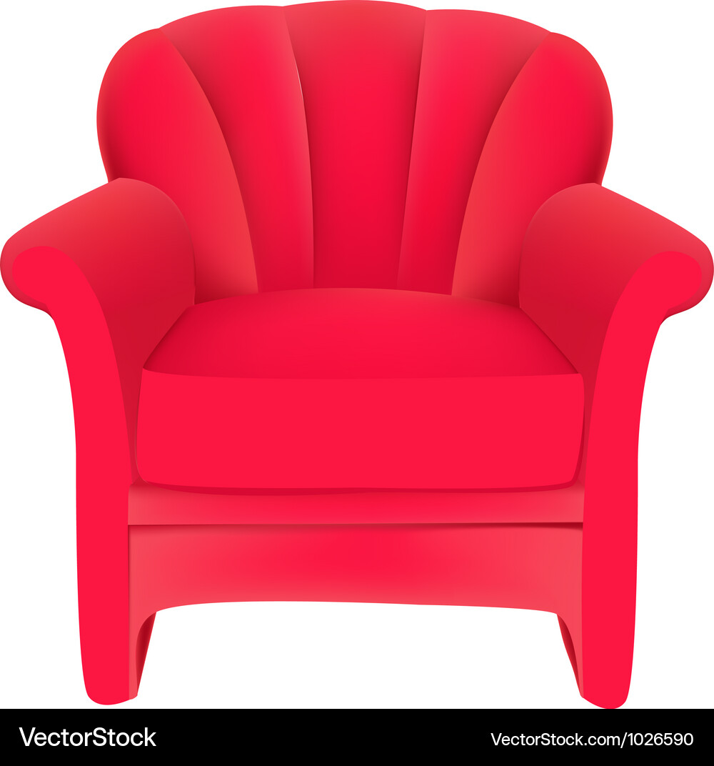 Red velvet chair Royalty Free Vector Image - VectorStock