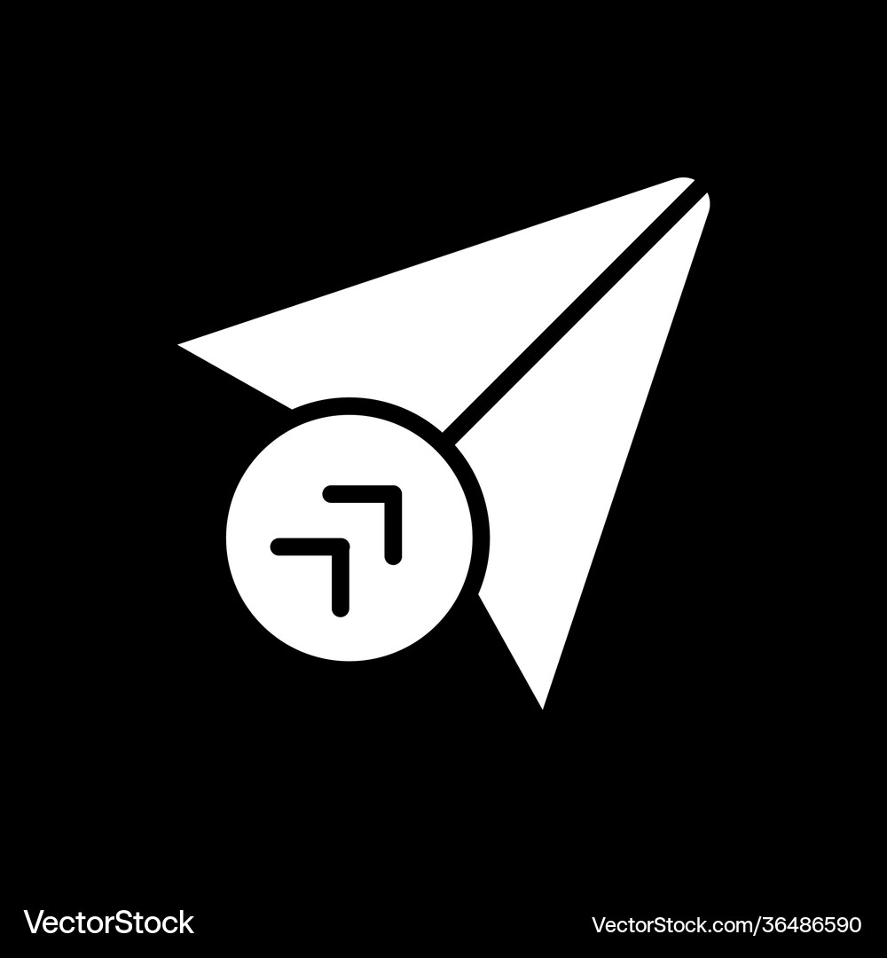 Send dark mode glyph icon Royalty Free Vector Image