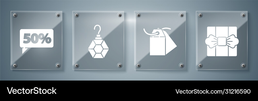 Set gift box blank label template price tag Vector Image