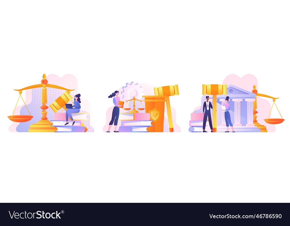 Set of justice Royalty Free Vector Image - VectorStock