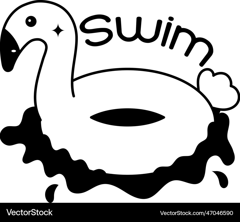 Swim ring doodle outline icon eps 10 file Vector Image