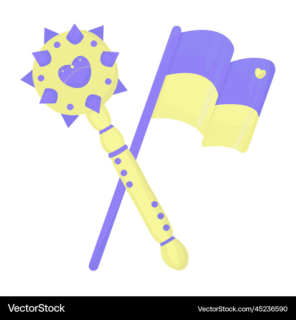 Ukrainian mace and flag Royalty Free Vector Image