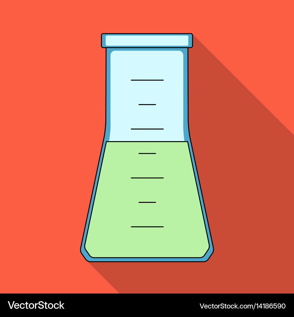 Volumetric flask with liquidmedicine single icon Vector Image