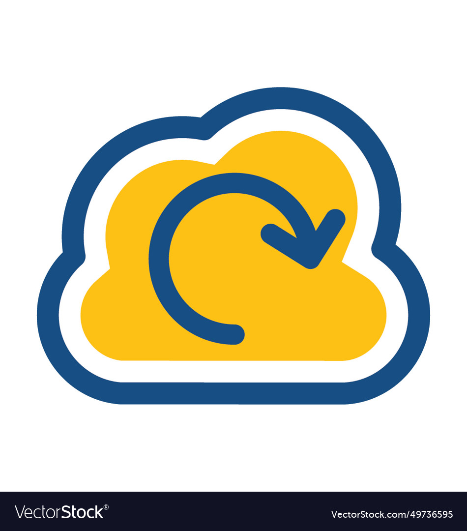 Cloud sync colored icon Royalty Free Vector Image