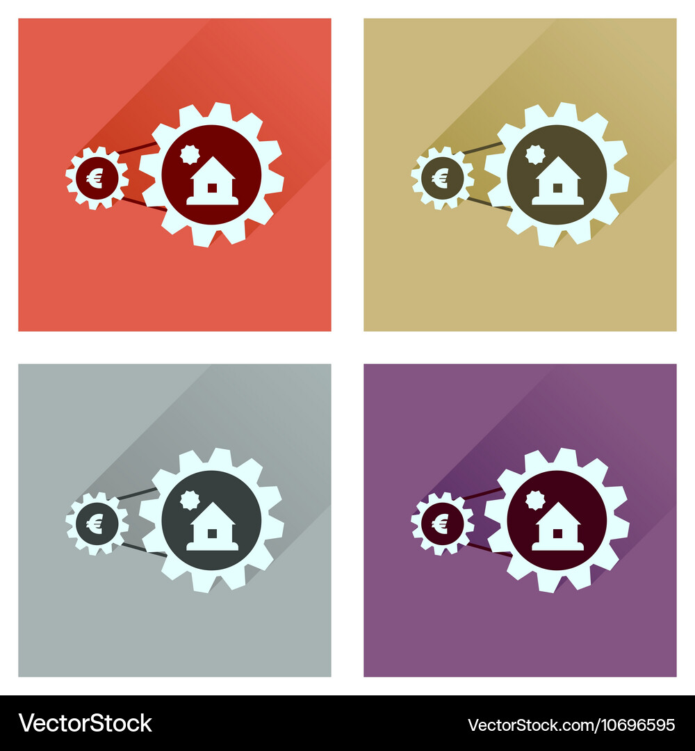 Concept flat icons with long shadow money house Vector Image