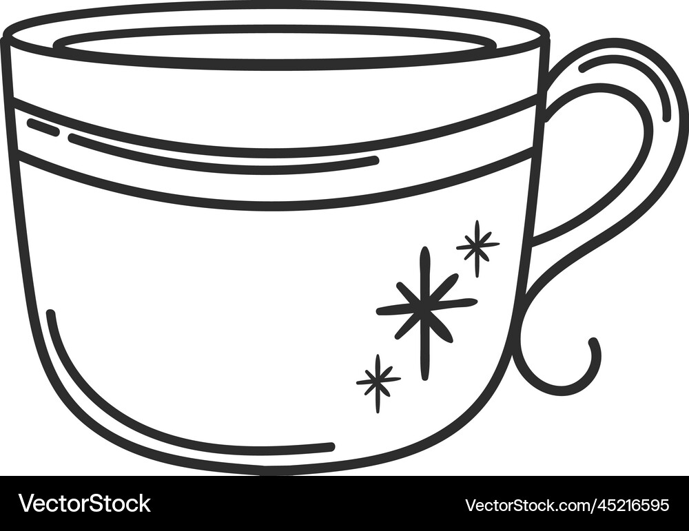 Cup of coffee colorless Royalty Free Vector Image