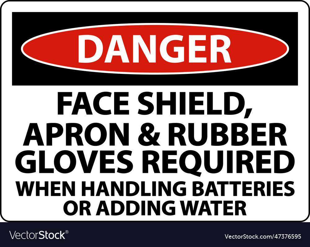 Danger when handling batteries sign on white Vector Image